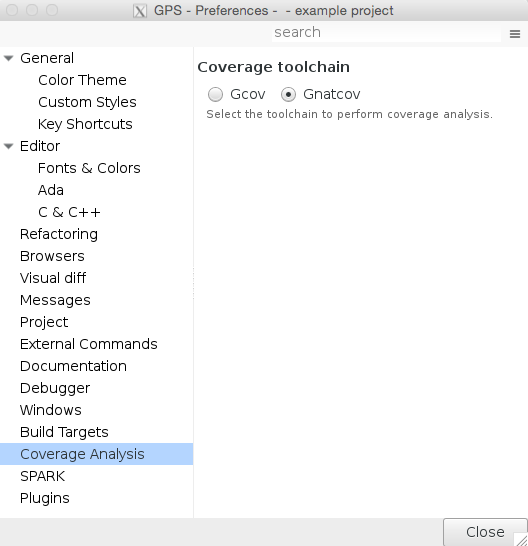 Using GNATcoverage from GNAT Studio — GNATcoverage User's Guide